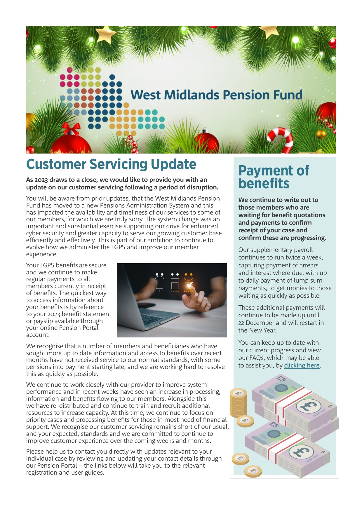 Customer Servicing Update